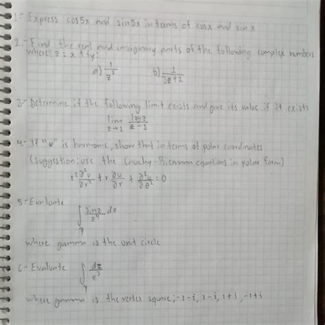 Solved Express Cos5x And Sin5x In Tams Of Cosx And Sinx 2 Chegg Com