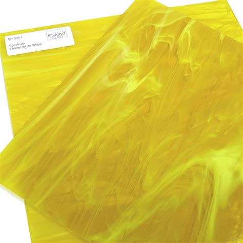 Yellow White Wispy Stained Glass Sheet Oceanside Sf3691 Bradstreetglass