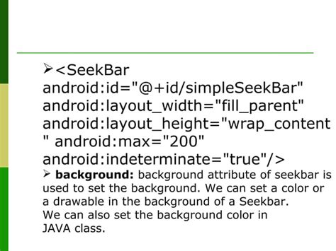 Seekbar In Android Ppt