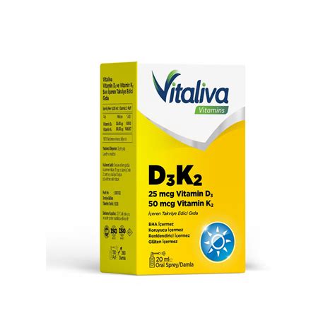 Vitaliva Vitamin D3k2 Spreydamla 20 Ml