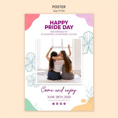 Free Psd Minimalist Gay Pride Template Poster