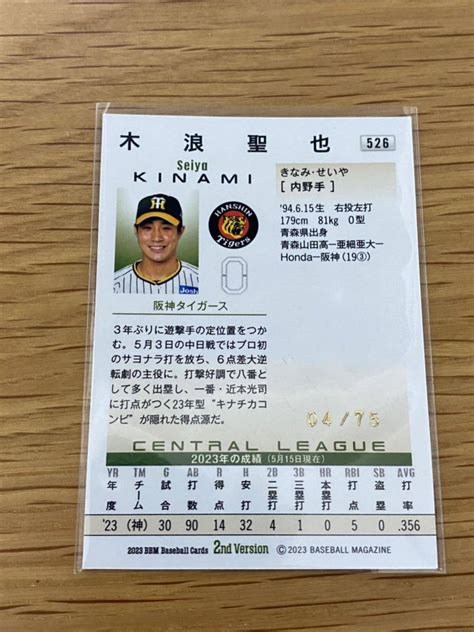 Bbm 2023 2nd 青箔サインカード 75枚限定 阪神タイガース 木浪聖也2014年～｜売買されたオークション情報、yahooの商品