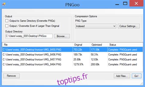 Compresser Par Lots Des Images PNG Sans Perte Sur Windows Avec PNGoo