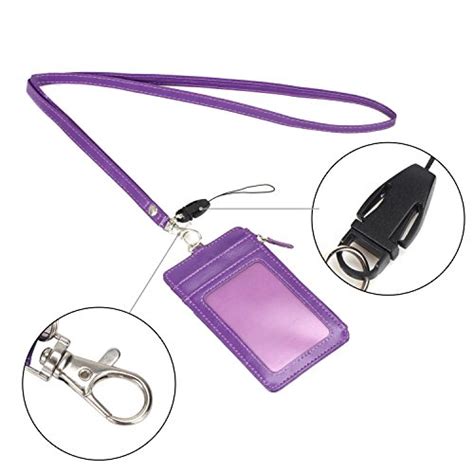 Badge Holder With Zip Wisdompro School Supply 2 Sided Vertical Pu