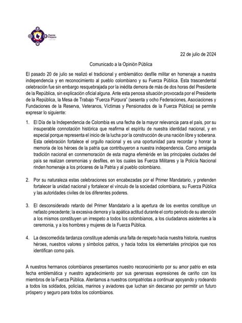 Militares En Retiro Rechazaron La Tardanza De Petro Para El Desfile