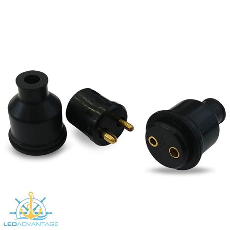 12v~24v Rubber 2 Pin Inline Plug And Socket Kit Ledadvantage