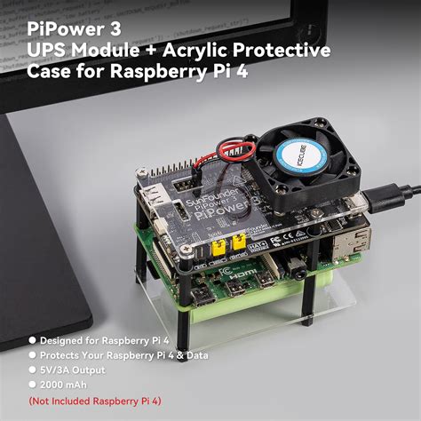 sunfounder raspberry pi 4 ups power supply compatible with raspberry pi