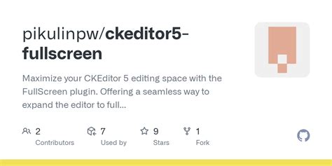 GitHub Pikulinpw Ckeditor Fullscreen Maximize Your CKEditor