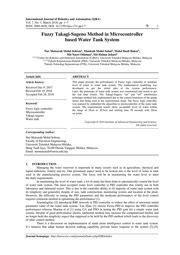 Fuzzy Takagi Sugeno Method In Microcontroller Based Water Tank System Nur Maisarah Mohd Sobran