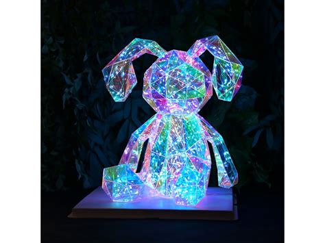Led Фигура Холографски Заек с клепнали уши 38x30х30см Пластик Casamoda