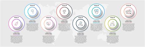 8개의 아이콘 다이어그램 그래프 프레젠테이션을 위한 벡터 인포그래픽 템플릿 서클입니다 8 가지 옵션이있는 비즈니스 개념 콘텐츠 순서도 단계 워크플로우 마케팅 배너 레벨 웹