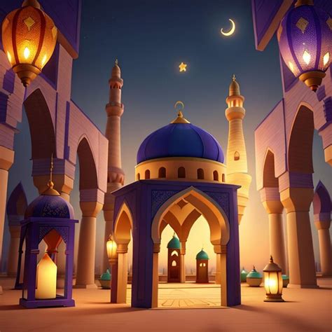 Premium Ai Image Ramadhan Karim 3d Background With Empty Space Ai