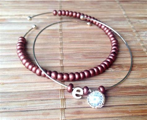 Tiny Gold Initial Bracelet Personalized Letter E Initial Bracelet