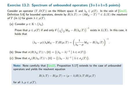Solved Exercise 132 Spectrum Of Unbounded Operators