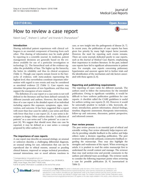 Case Report Examples Medicine At Phyllis Mcclain Blog