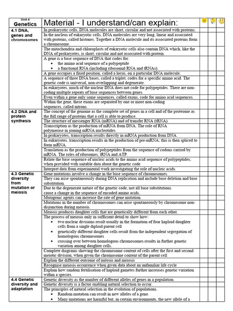 Traffic Light Topic 4 Genetics Pdf Gene Genetics