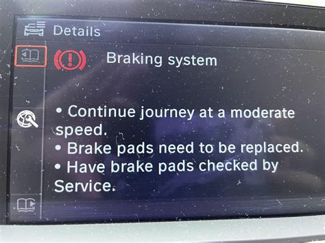 F Error Message After Changig Front Brake Pads R F