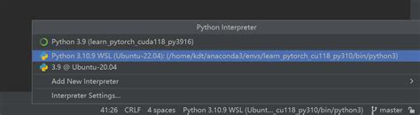 Windows WSL Ubuntu Pycharm Conda for deeplearning 公孙启