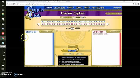 Ceasar Cipher Tutorial Youtube