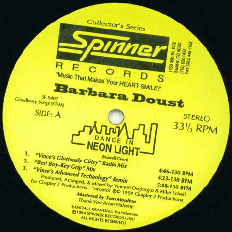 Barbara Doust Dance In Neon Light 1994 Vinyl Discogs