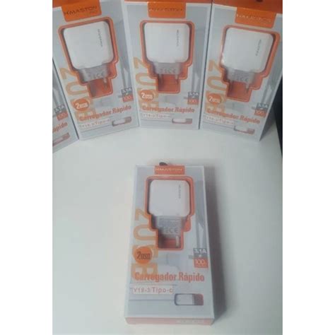 Carregador H Maston Y18 3 TIPO C 2USB 3 1A 5v Excelentes