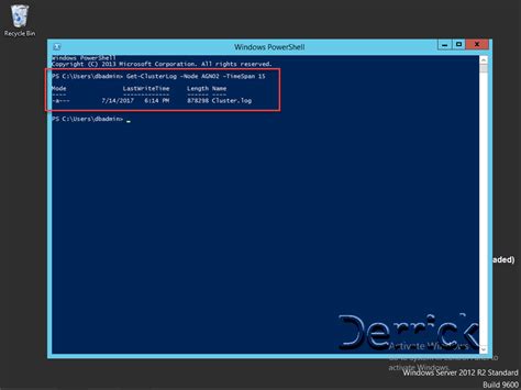 德瑞克：sql Server 學習筆記 Powershell Get Clusterlog Generate Windows