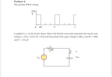 Solved Problem 2 The Periodic Pwm Voltage F 0 0 Dt Is