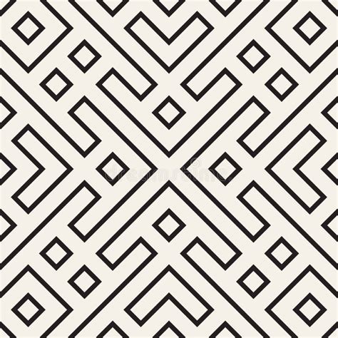 Geometric Ethnic Background With Symmetric Lines Lattice Vector Abstract Seamless Pattern
