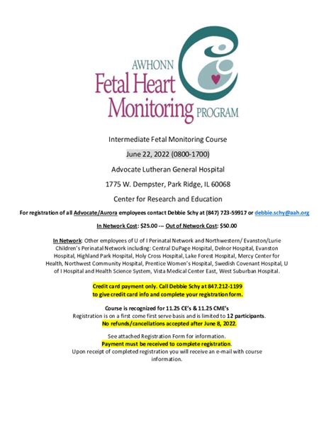Fillable Online Awhonn Intermediate Fetal Heart Monitoring Fax Email
