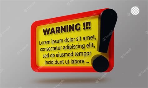 Premium Psd 3d Rendering Warning Box Interface Mockup