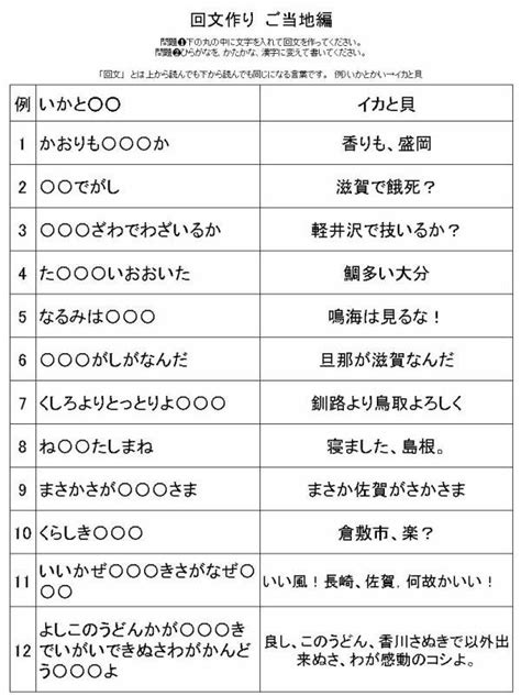 回文クイズ ご当地編 40人のデイサービスで喜ばれるレクとは クイズ 一生懸命に勉強する なぞなぞ
