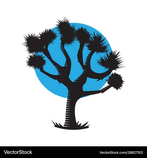 Joshua Tree Silhouette Over Sunset Royalty Free Vector Image