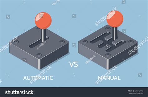 Automatic Vs Manual Transmission Icon Comparison Stock Vector Royalty Free 619212146