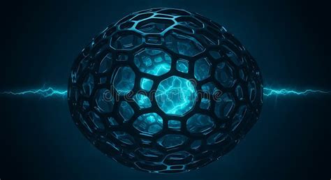 Futuristic Power Cell Exploding With Neon Energy Stock Illustration