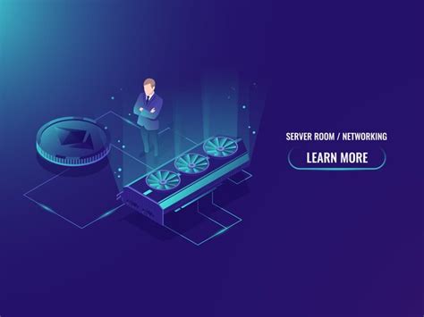 Free Vector Crypto Currency Mining Farm Server Blockchain Isometric Big Data Processing