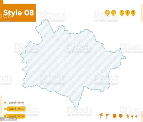 Kazakhstan Oriental Kazakhstan Carte En Grille Isolée Sur Fond Blanc
