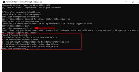 Ad Ds Partition Create And Delete With Ntdsutilexe