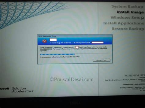 Task Sequence Has Failed With The Error Code 0x80220005