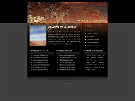 Plantillas HTML CSS Gratis Para Descargar Deserted Plantillas HTML Gratuitas
