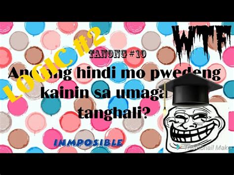 Logic Questions Tagalog At Sagot