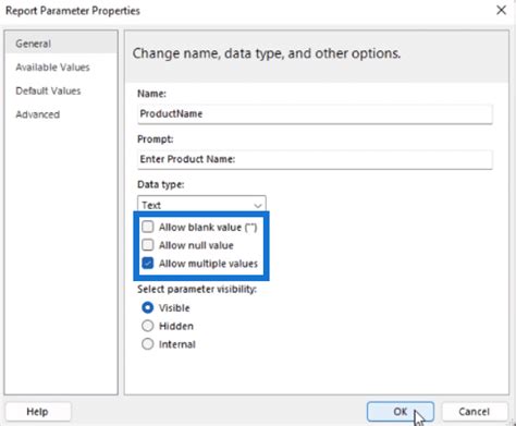How To Create Parameters In Power BIs Report Builder Master Data