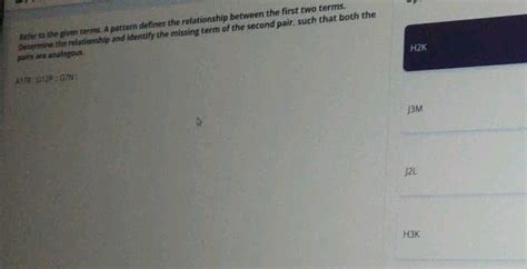 Refer To The Given Terms A Pattem Defines The Studyx