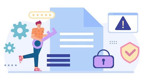 Premium Vector A Businessman Is Implementing Security Measures To Protect Data