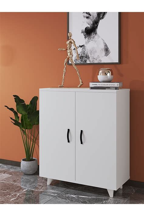 Kzy Mobilya Güney 4 Raflı 2 Kapaklı Çok Amaçlı Dolap Kiler Dolabı Erzak Dolabı Ayakkabı Dolabı