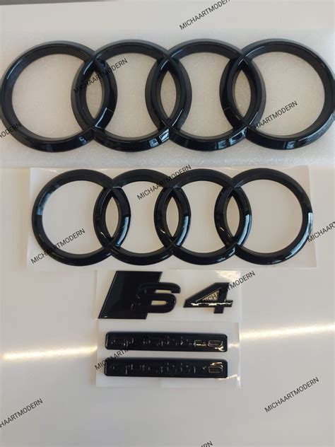 Audi S4 All Black Set Emblem Glossy Black Gloss Black New In Foil