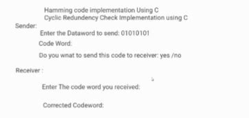 Solved Hamming Code Implementation Using C Cyclic Redundency Chegg Com