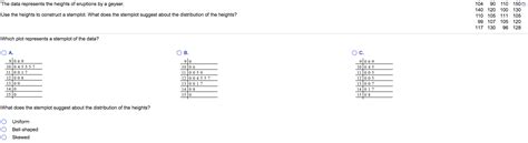 Solved The Data Represents The Heights Of Eruptions By A Chegg