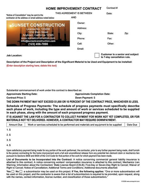 Cslb Contract Template