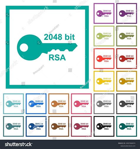 2048 Bit Rsa Encryption Flat Color Stock Vector Royalty Free
