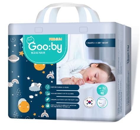 Bỉm Gooby Hàn Quốc Ban đêm Size M Quần 32 Miếng 6 11kg Bé Bồng
